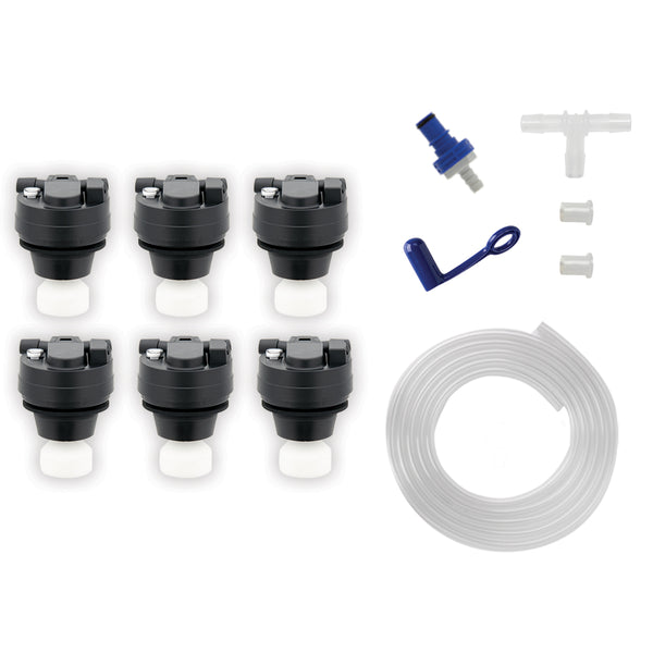 6 cell system with VB-TBY valves - Battery Watering Technologies